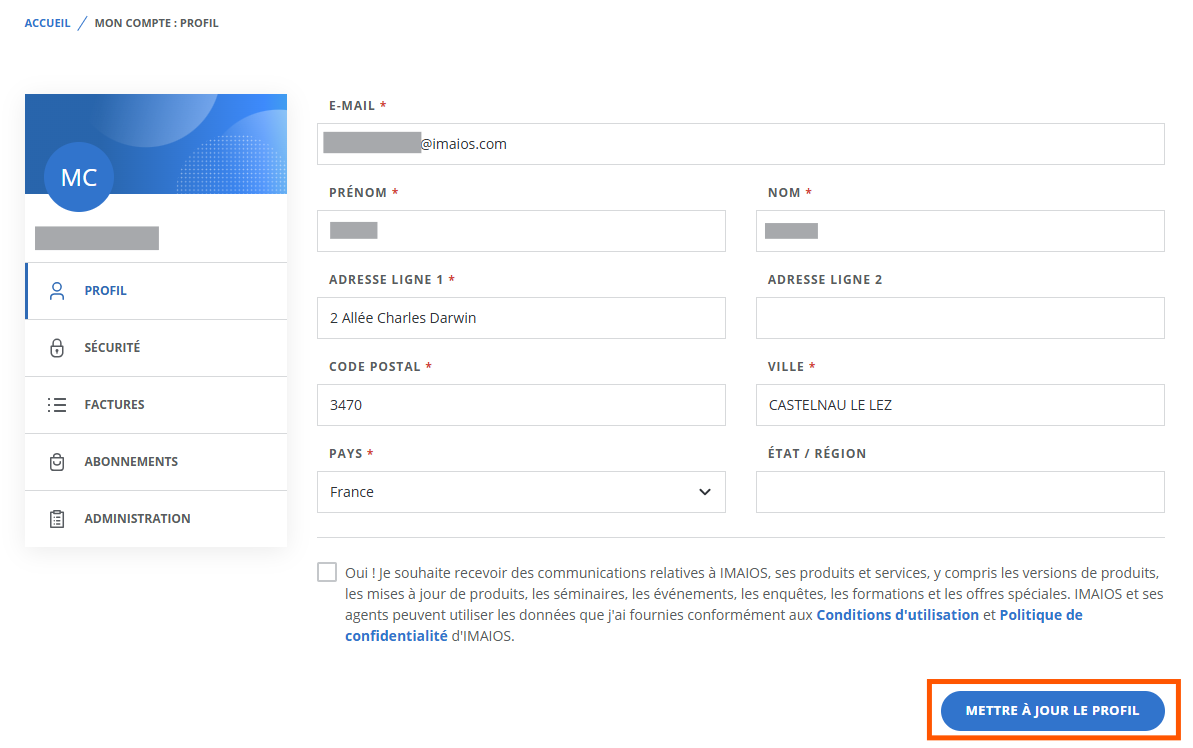 Comment modifier mon adresse email sur le site IMAIOS ? – Assistance IMAIOS