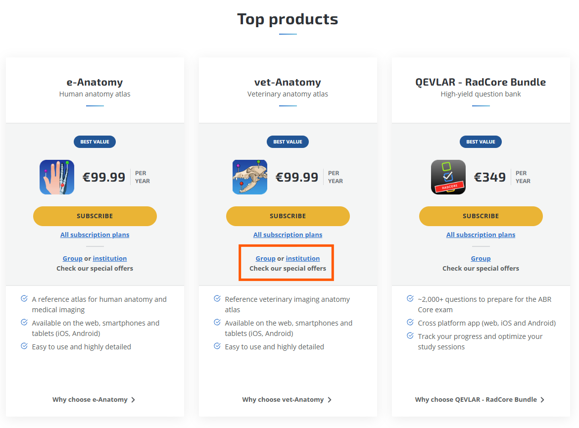 I’d like to subscribe to a group or an IP subscription for an IMAIOS product, but I can’t find ...
