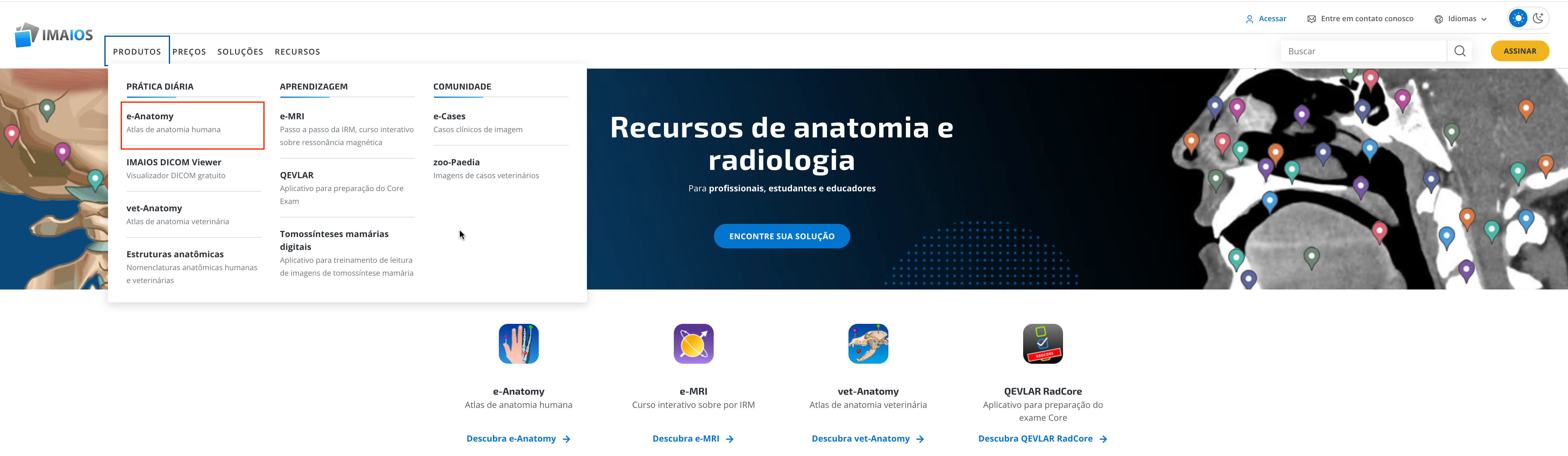 Onde encontrar os módulos e-Anatomy? – Centro de Ajuda IMAIOS